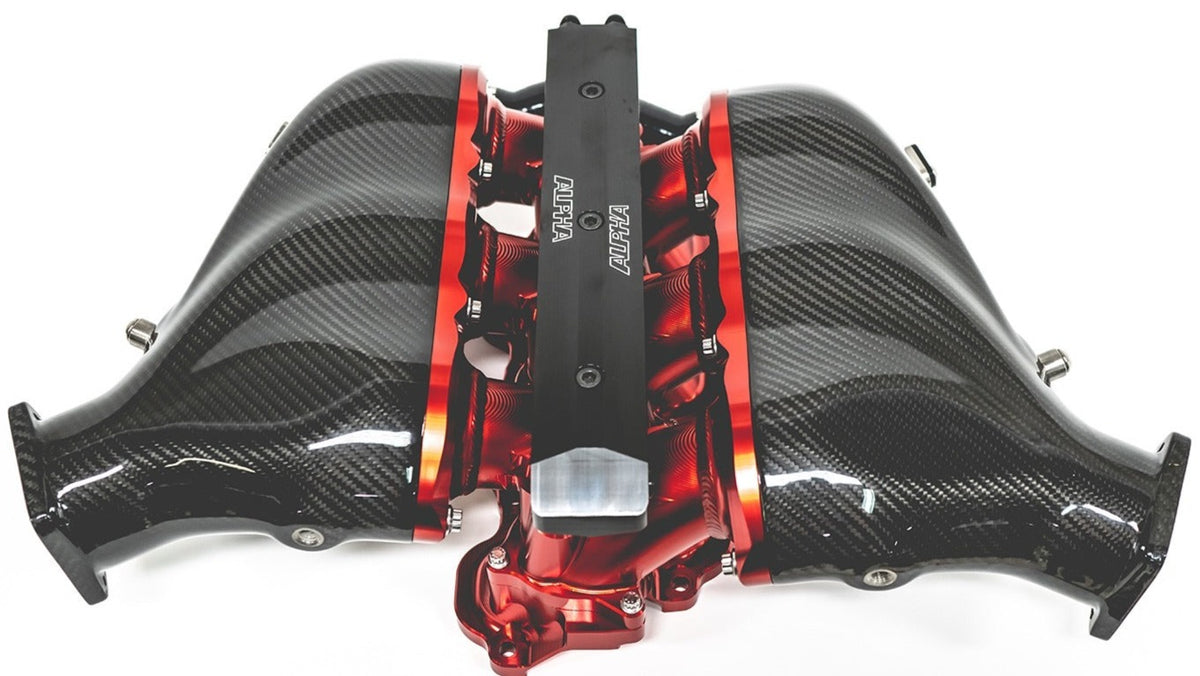 AMS PERFORMANCE 18 INJECTOR R35 GT-R CARBON FIBER INTAKE MANIFOLD ...